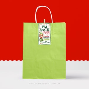 Elf I Am Back Gift Tags Christmas Elf Tradition Printable Gift Tag, Elf ...