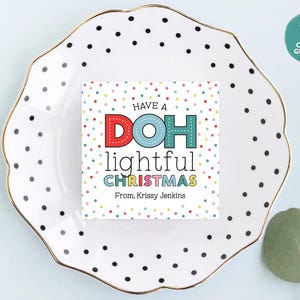 Printable DOH Lightful Christmas Playdough Gift Tag | Christmas Holiday ...