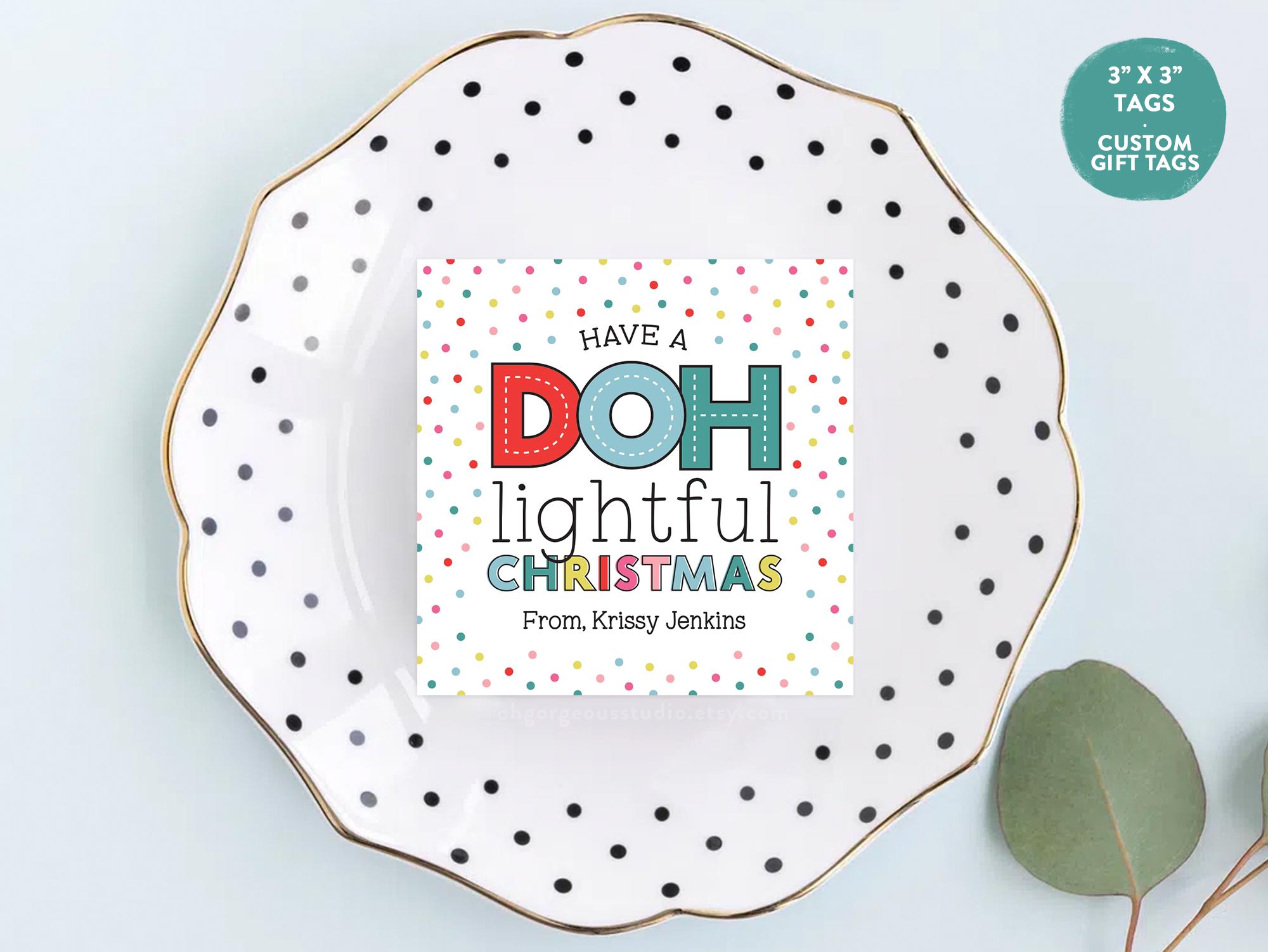DOH Lightful Christmas Playdough Gift Tag | Printable Teacher Gift ...