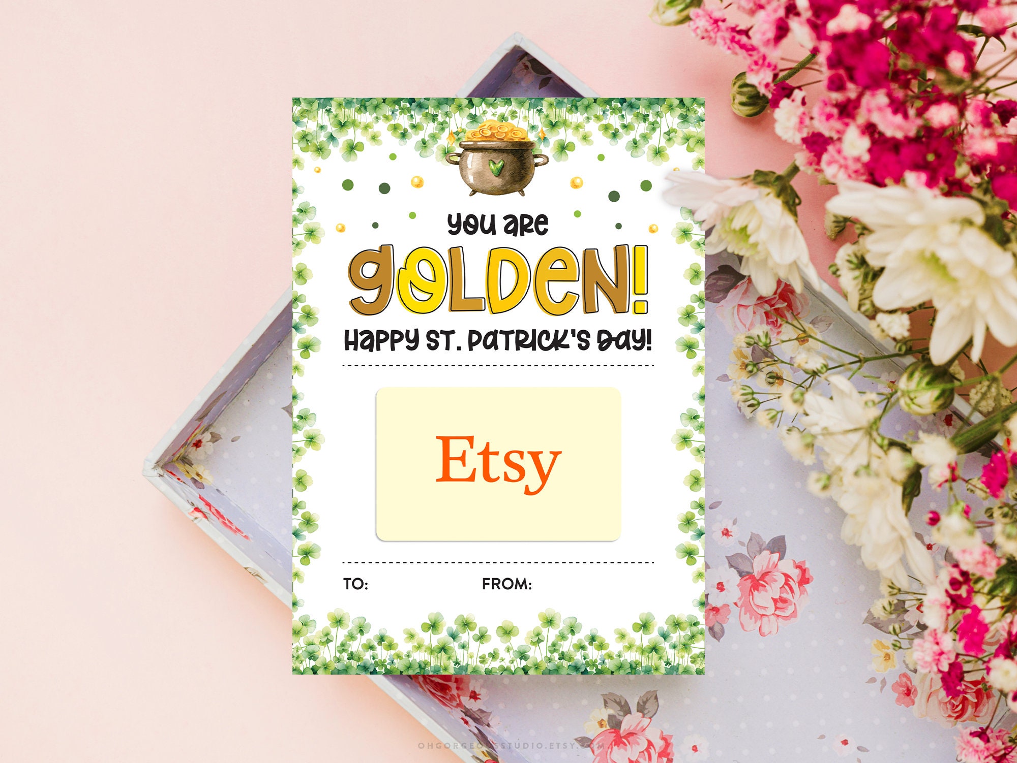 St. Patrick's Day Teacher Appreciation Gift Card Holder Template ...