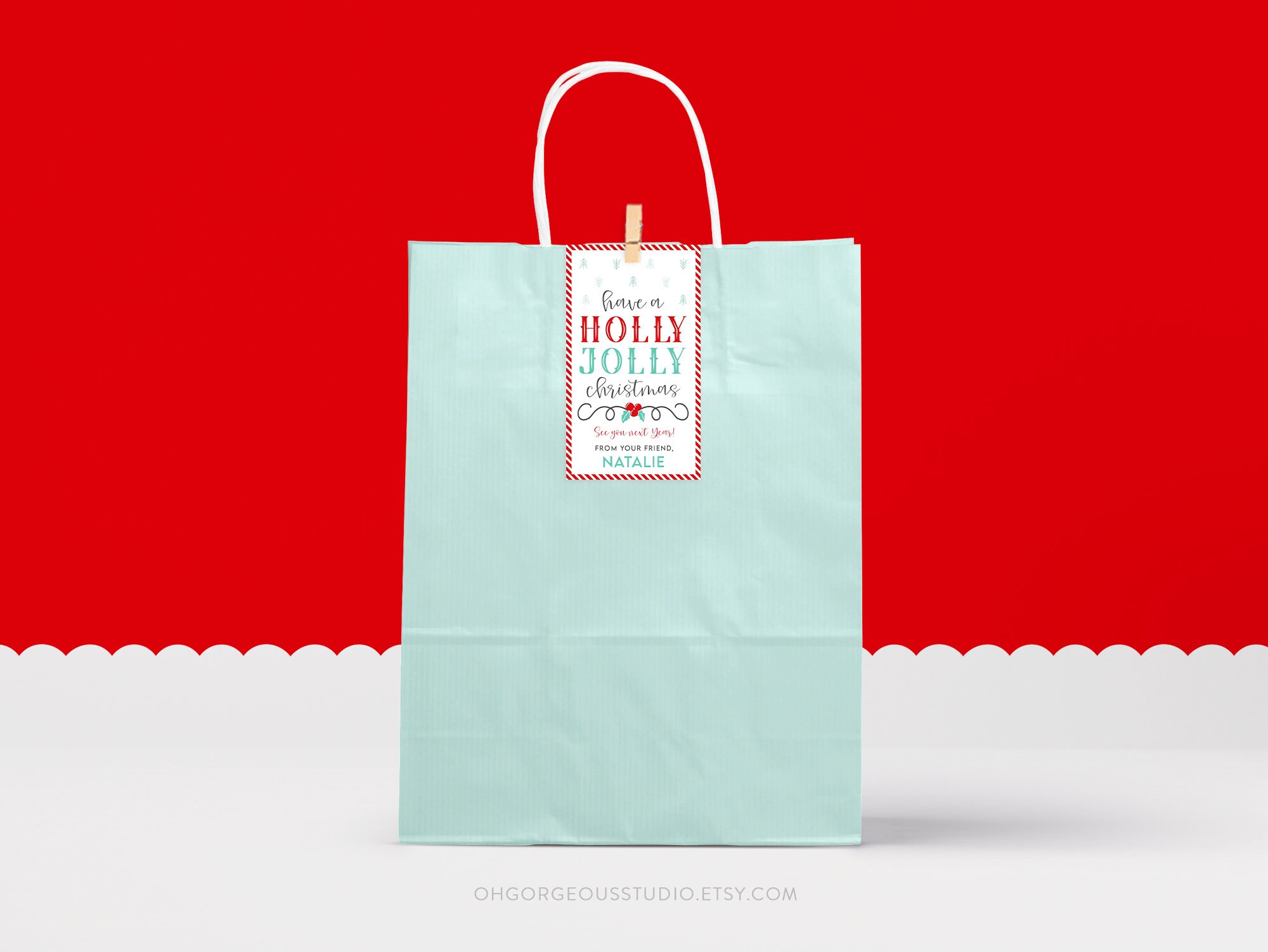 Have A Holly Jolly Christmas Tag | Printable Christmas Gift Tag, Class ...