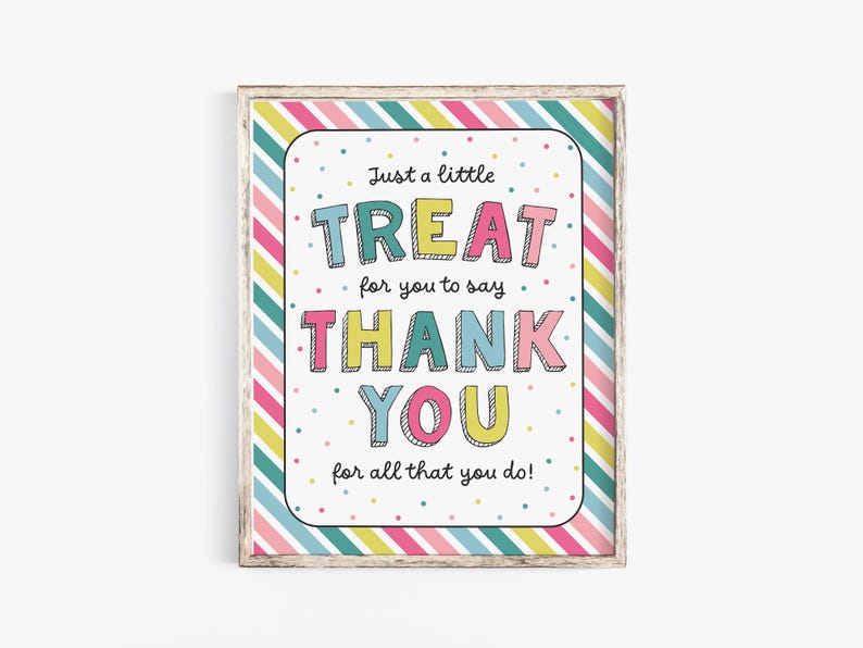 Appreciation Treat Table Sign: Staff, Teacher Thank You (printable) - Etsy
