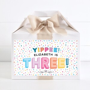 Party Gable Box for Yippee I'm Three Birthday Party, Edit in Corjl ...