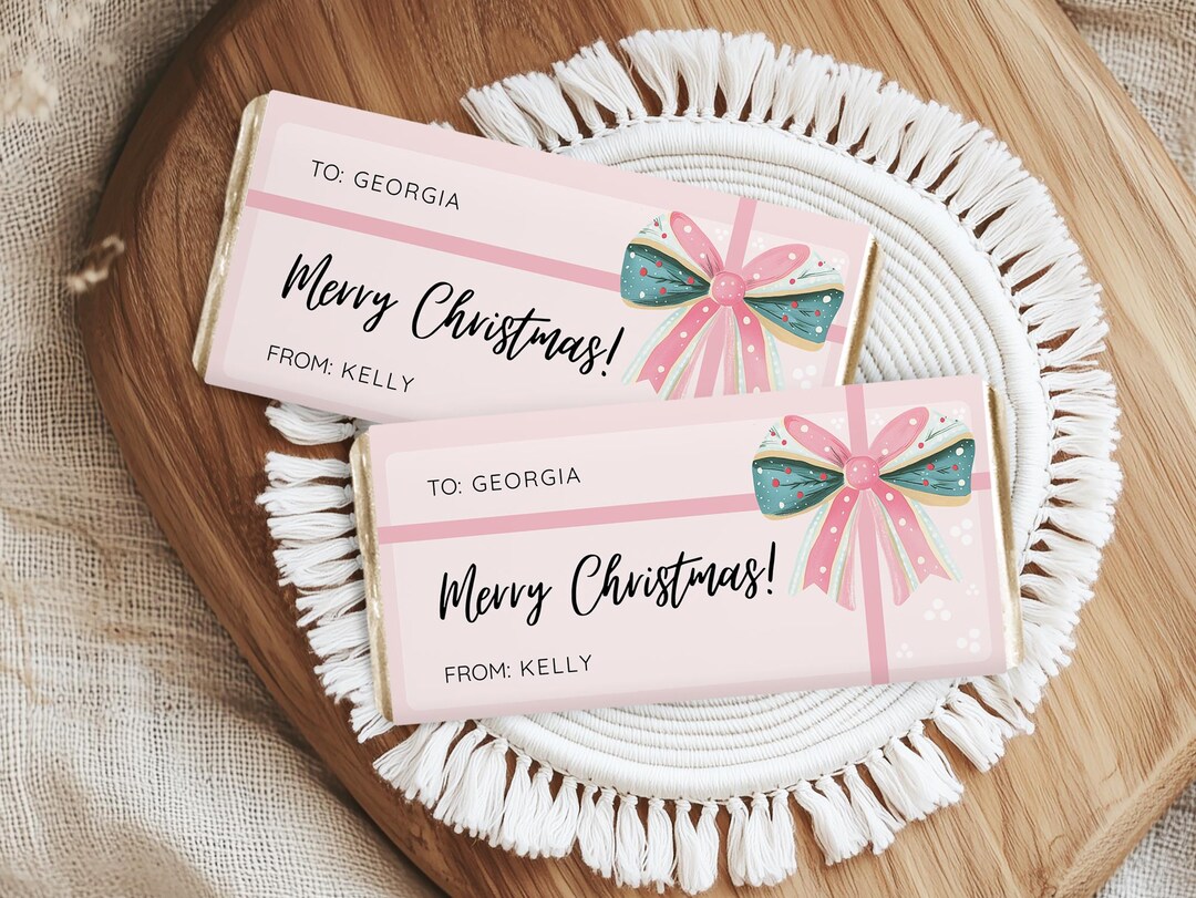 Editable Christmas Candy Bar Wrapper Template, Christmas Chocolate ...