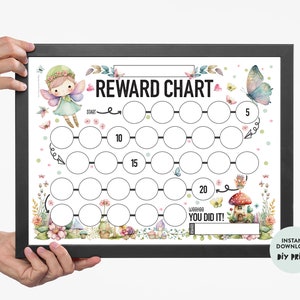 Fairy Reward Chart | Printable Fairy Kids Chore Chart, Girl Daily Chore ...