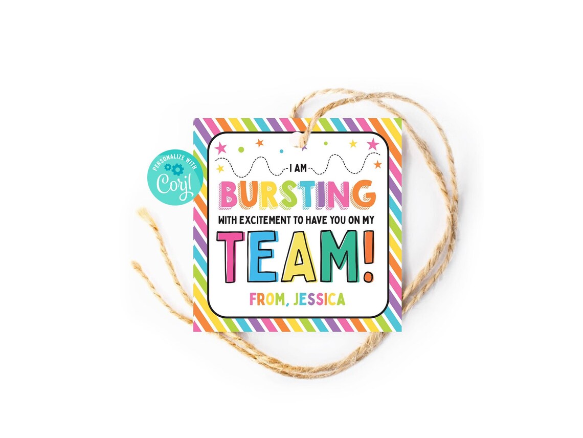 Back to School Gift Tag: Team Teacher Staff (corjl Editable, PDF) - Etsy