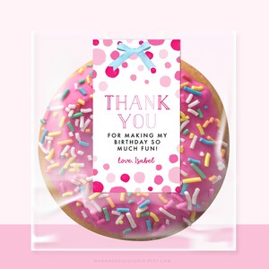 Pink Thank You Tags | Birthday Party Printable, Pink Ombre Editable ...
