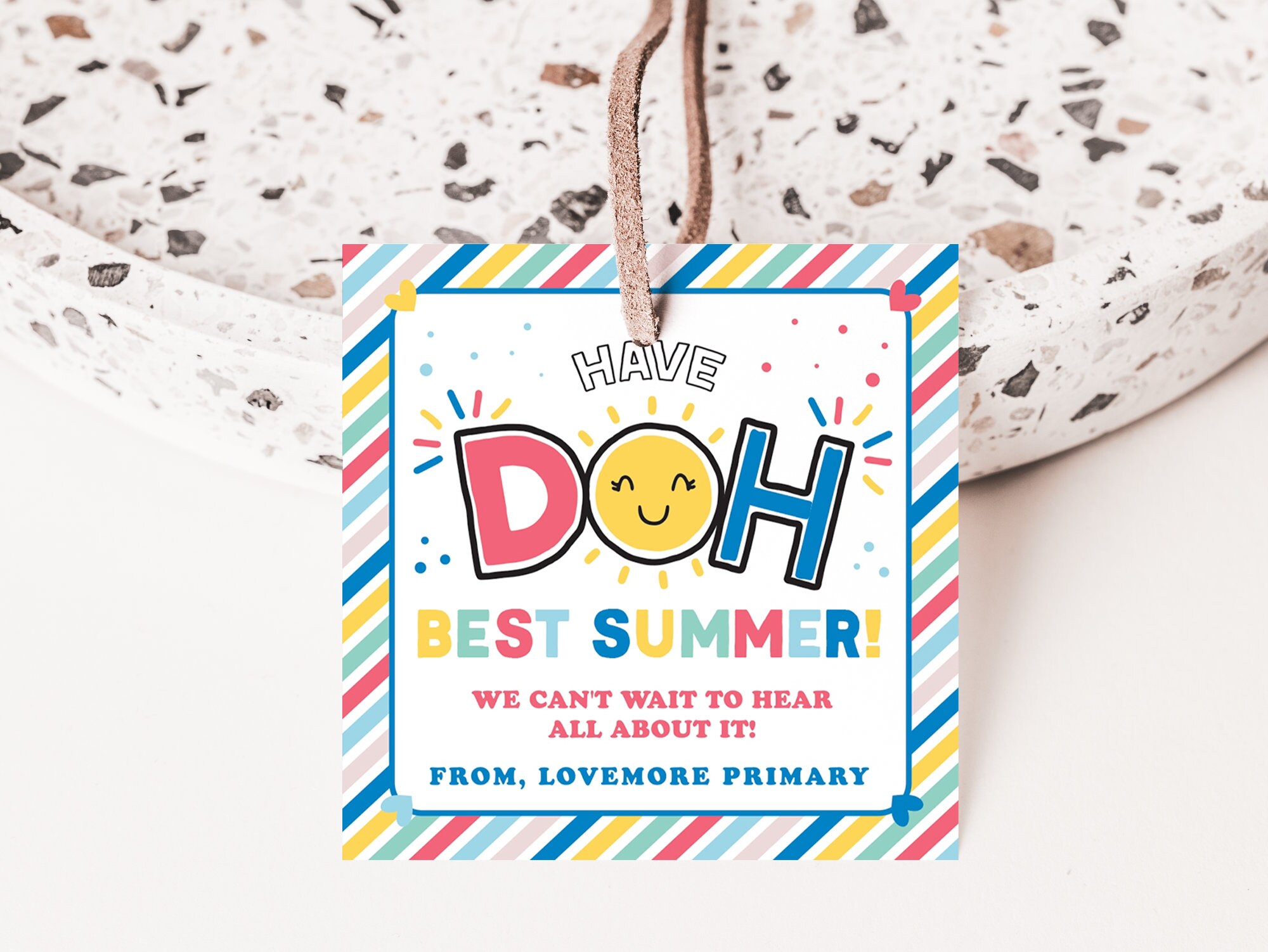 Play Dough Summer Gift Tag: Editable Classroom Card (digital Download ...