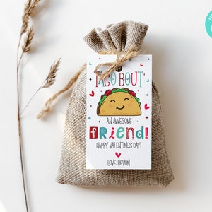 Editable Taco Bout an Awesome Friend Valentine's Day Favor Tag ...