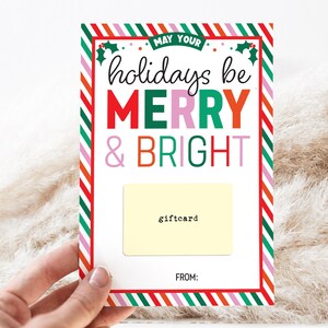 Happy Holidays Printable Gift Card Holder, Christmas Gift Card Holder ...