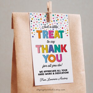 Printable Thank You Gift Tag | Editable Gift Tag for Employee ...