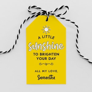 A Little Sunshine to Brighten Your Day Gift Tags, Yellow Sunshine Gift ...