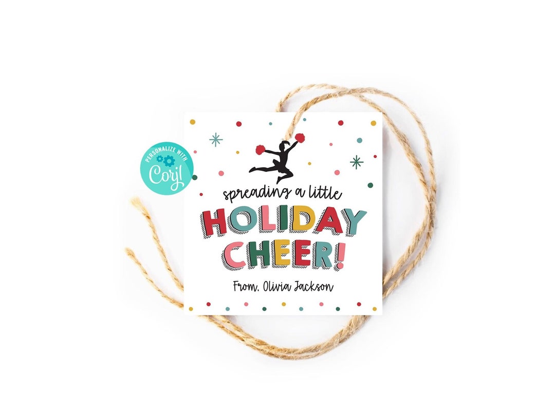 Christmas Cheer Gift Tags: Printable Editable Template (3x3") - Etsy