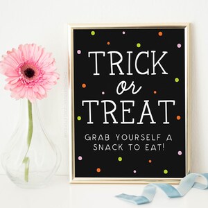 Printable Trick or Treat Sign: Halloween Candy Table Decor (digital ...