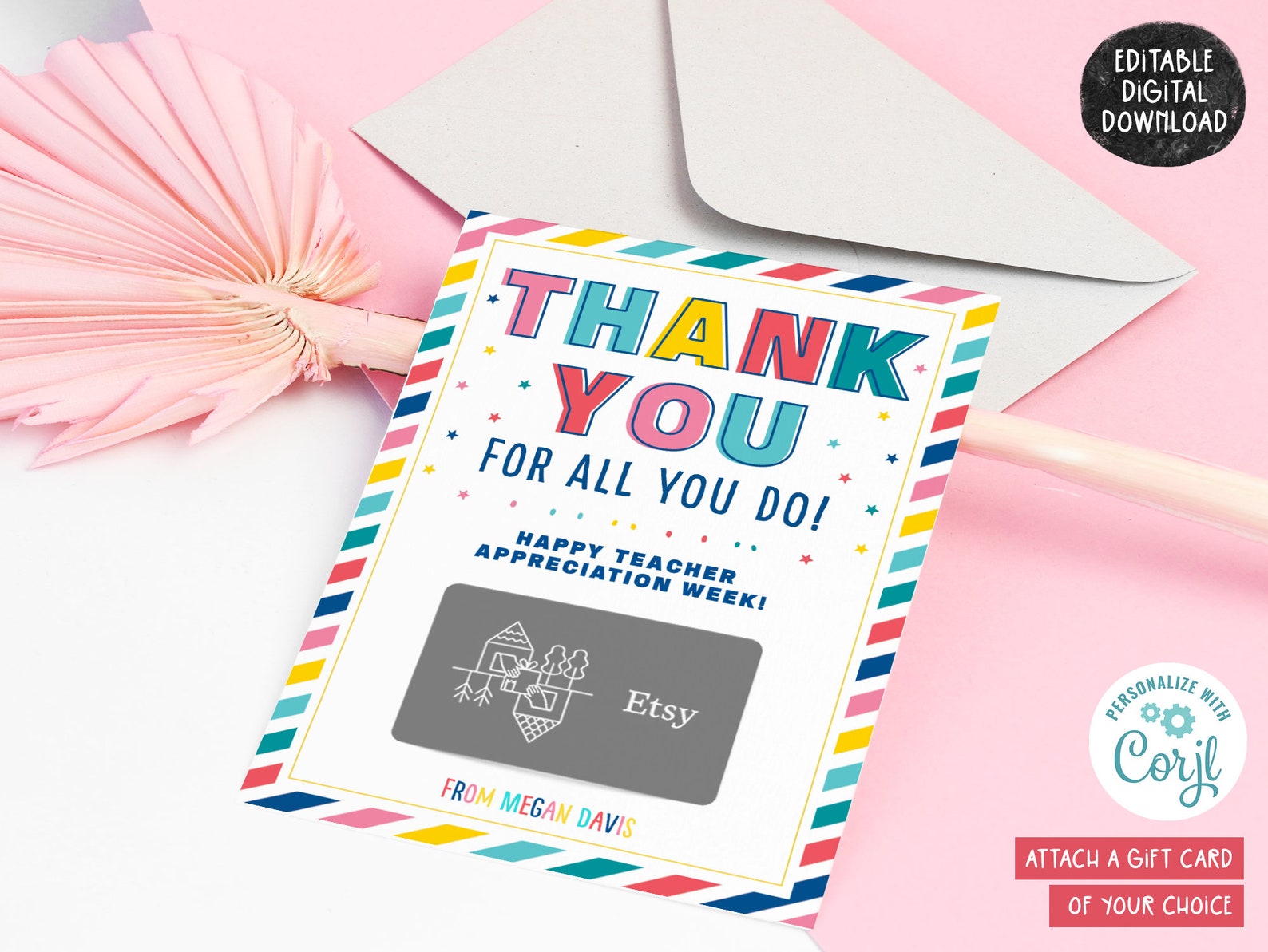 Printable Teacher Appreciation Card Teacher Appreciation Gift Card ...