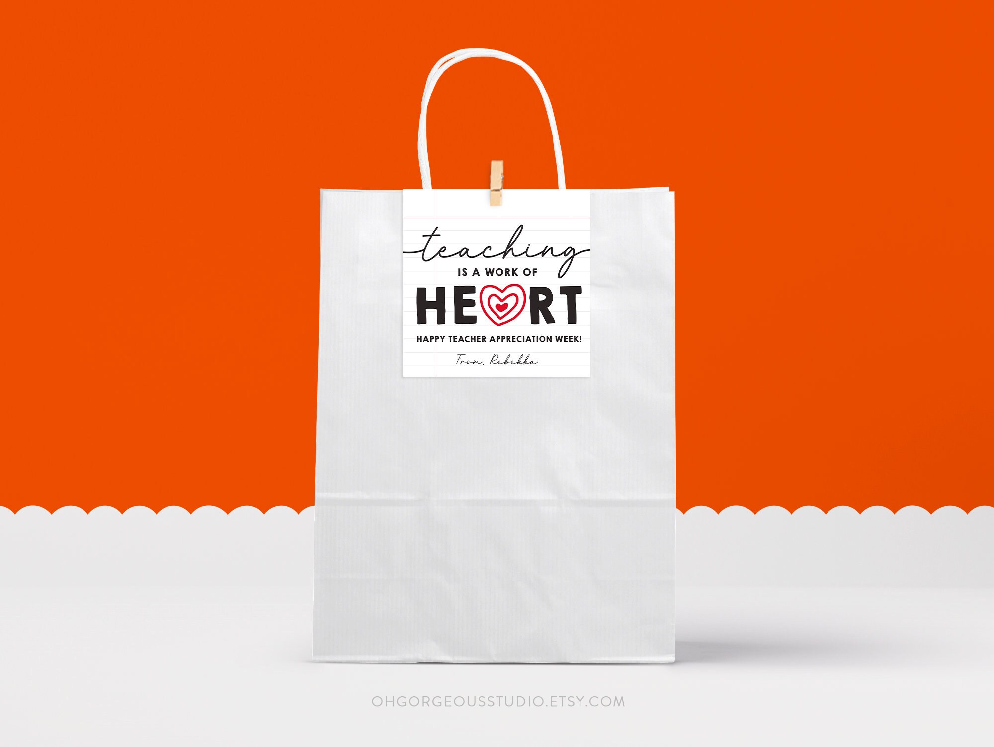 Teacher Appreciation Gift Tag Teaching is A Work of Heart Teacher ...