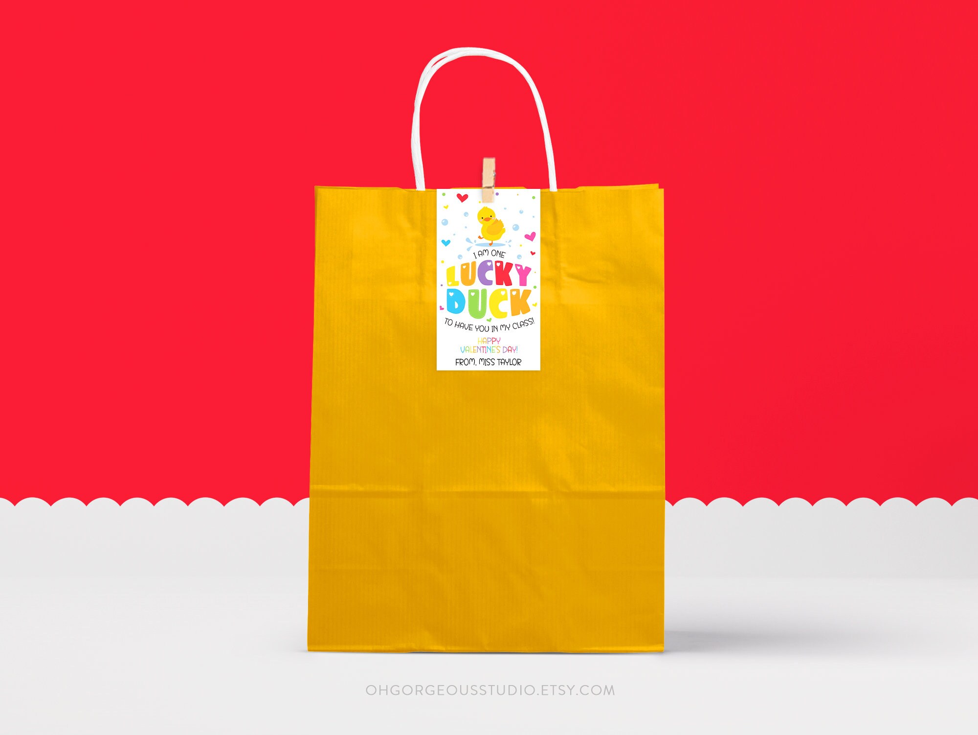 Lucky Duck Valentine's Day Teacher Tag: Editable Classroom Gift (PDF ...