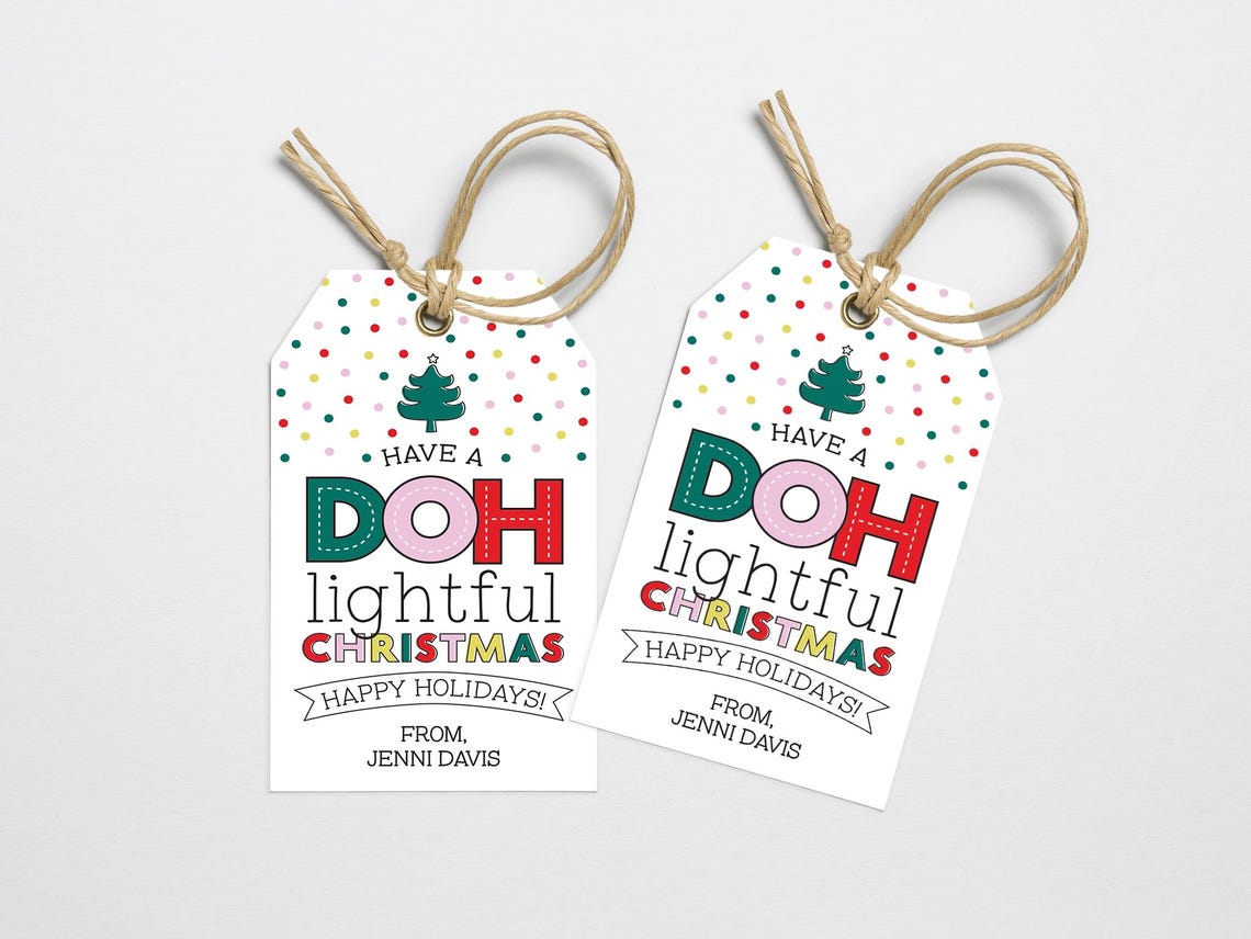 Christmas Playdough Gift Tag: DOH Lightful Printable (PDF) - Etsy