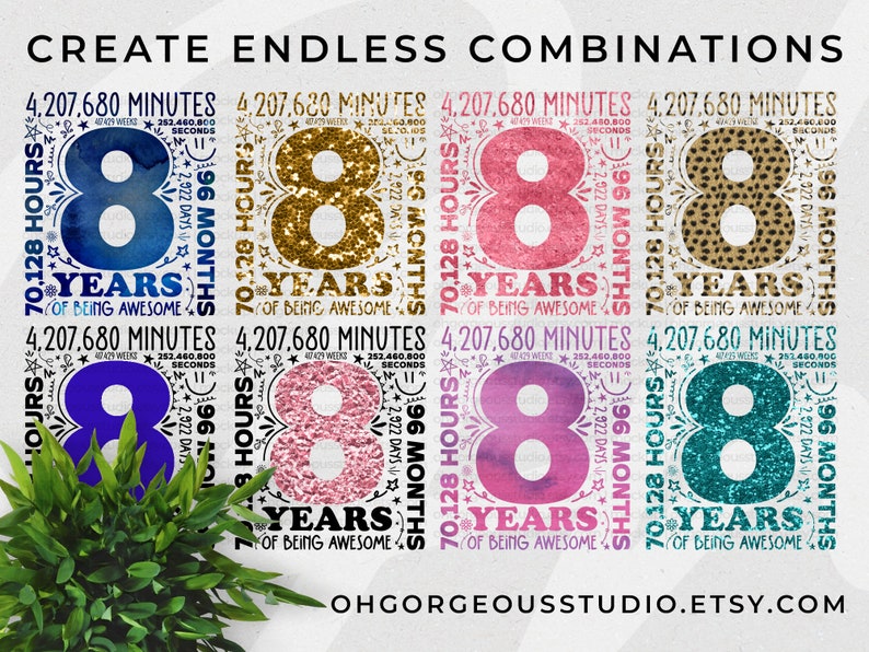 8th Birthday Shirt SVG: 8 Years Old Design (digital Download) - Etsy