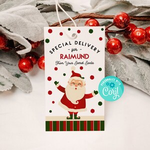 Editable Secret Santa Gift Tags: Printable Christmas Favor Tags ...