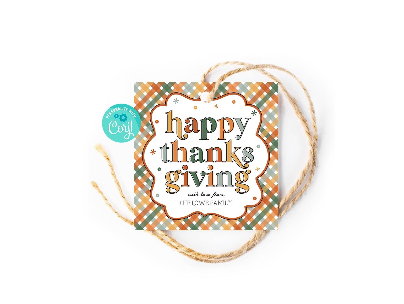 Printable Thanksgiving Gift Tag Template: Editable Label (corjl) - Etsy