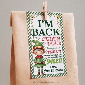 Elf I Am Back Gift Tags Christmas Elf Tradition Printable Gift Tag, Elf ...