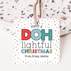 Printable DOH Lightful Christmas Playdough Gift Tag | Christmas Holiday ...