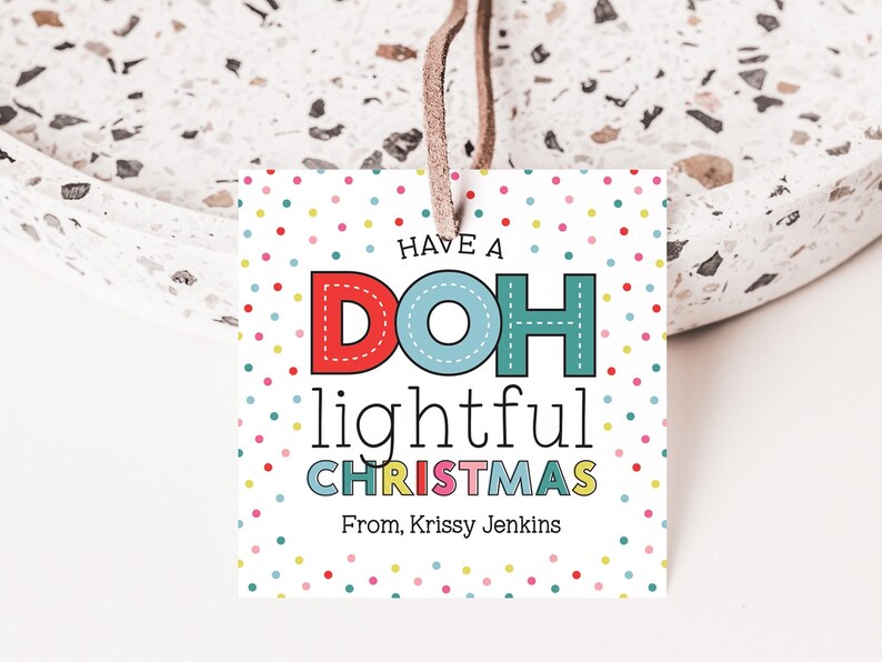 DOH Lightful Christmas Playdough Gift Tag | Printable Teacher Gift ...