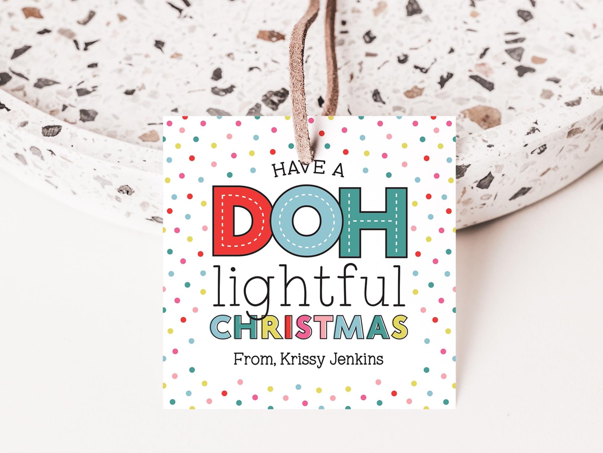 DOH Lightful Christmas Playdough Gift Tag | Printable Teacher Gift ...