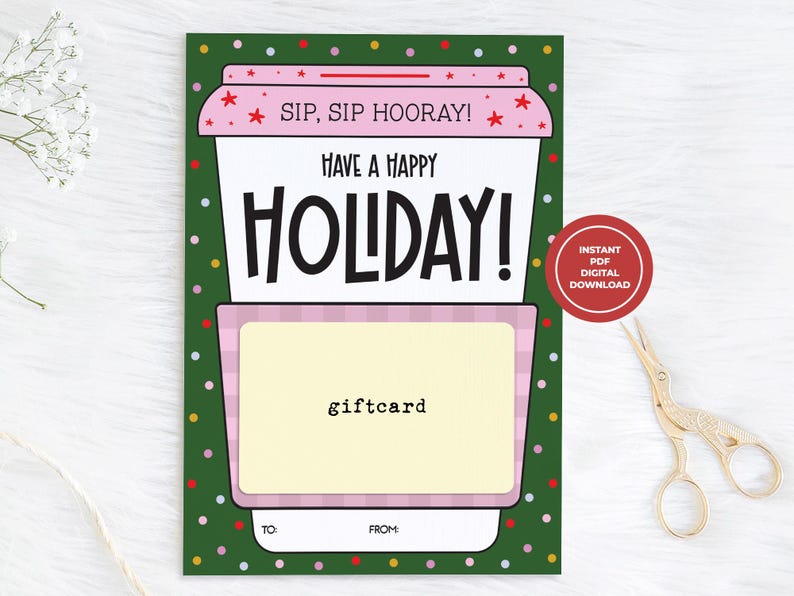 Happy Holiday Christmas Gift Card Holder | Christmas Card for Teacher ...