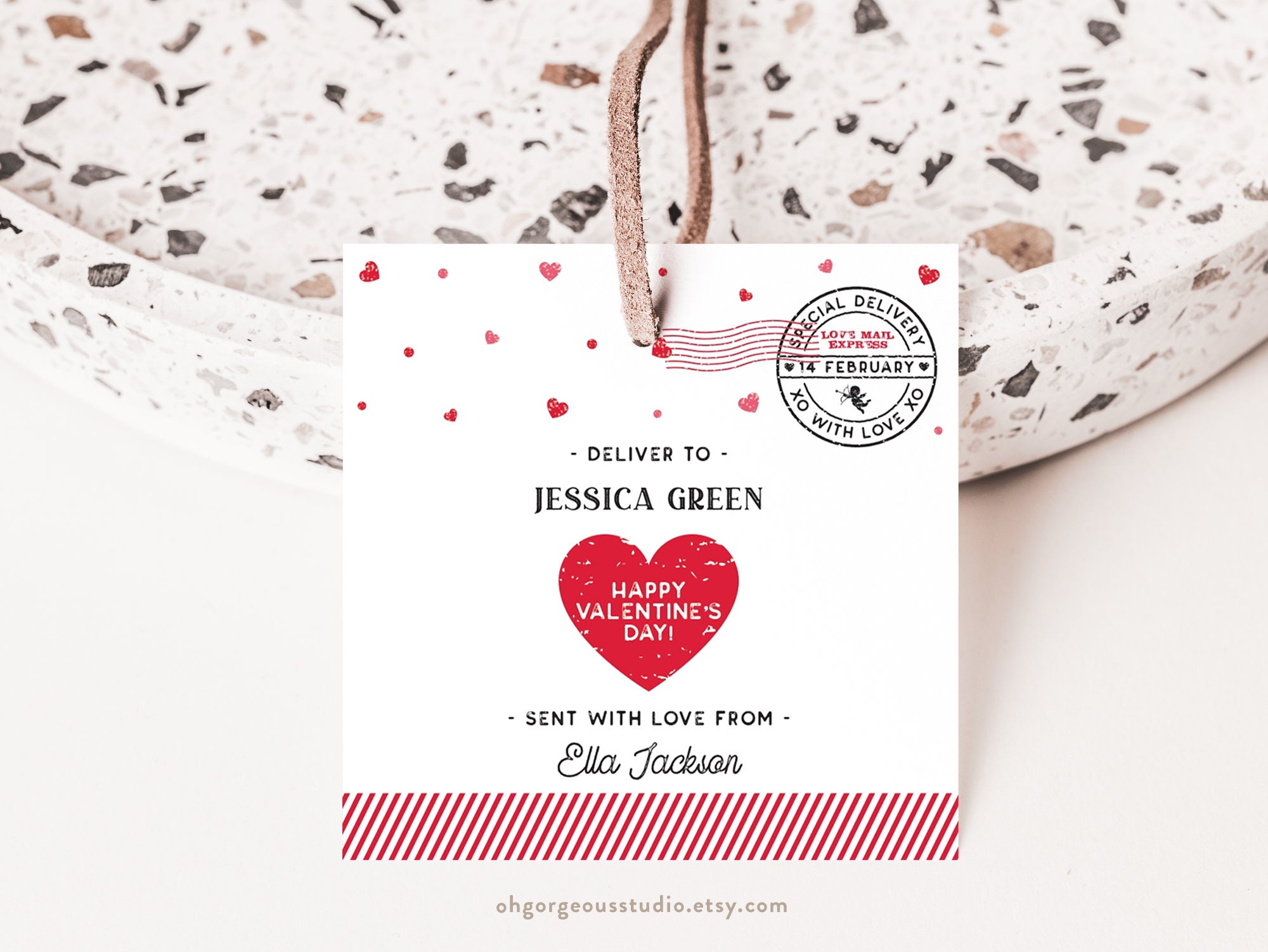 Printable Valentine's Day Special Delivery Tag Editable Valentine Gift ...