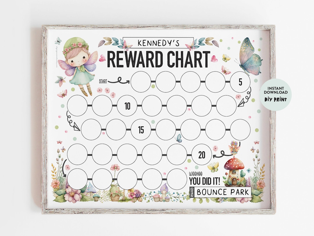 Fairy Reward Chart Printable Fairy Kids Chore Chart, Girl Daily Chore ...