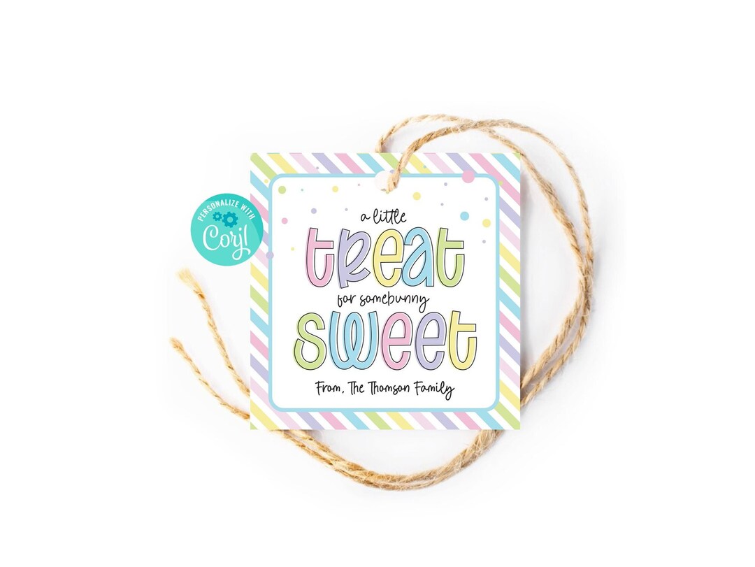 Printable Easter Bunny Gift Tag | A Little Treat for Somebunny Sweet ...