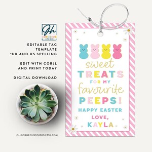 Printable Sweet Treat for My Favorite PEEP | Kids Easter Holiday Gift ...