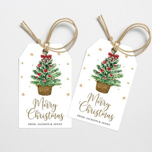 Christmas Tree Gift Tag Template: Printable Holiday Favor (digital) - Etsy