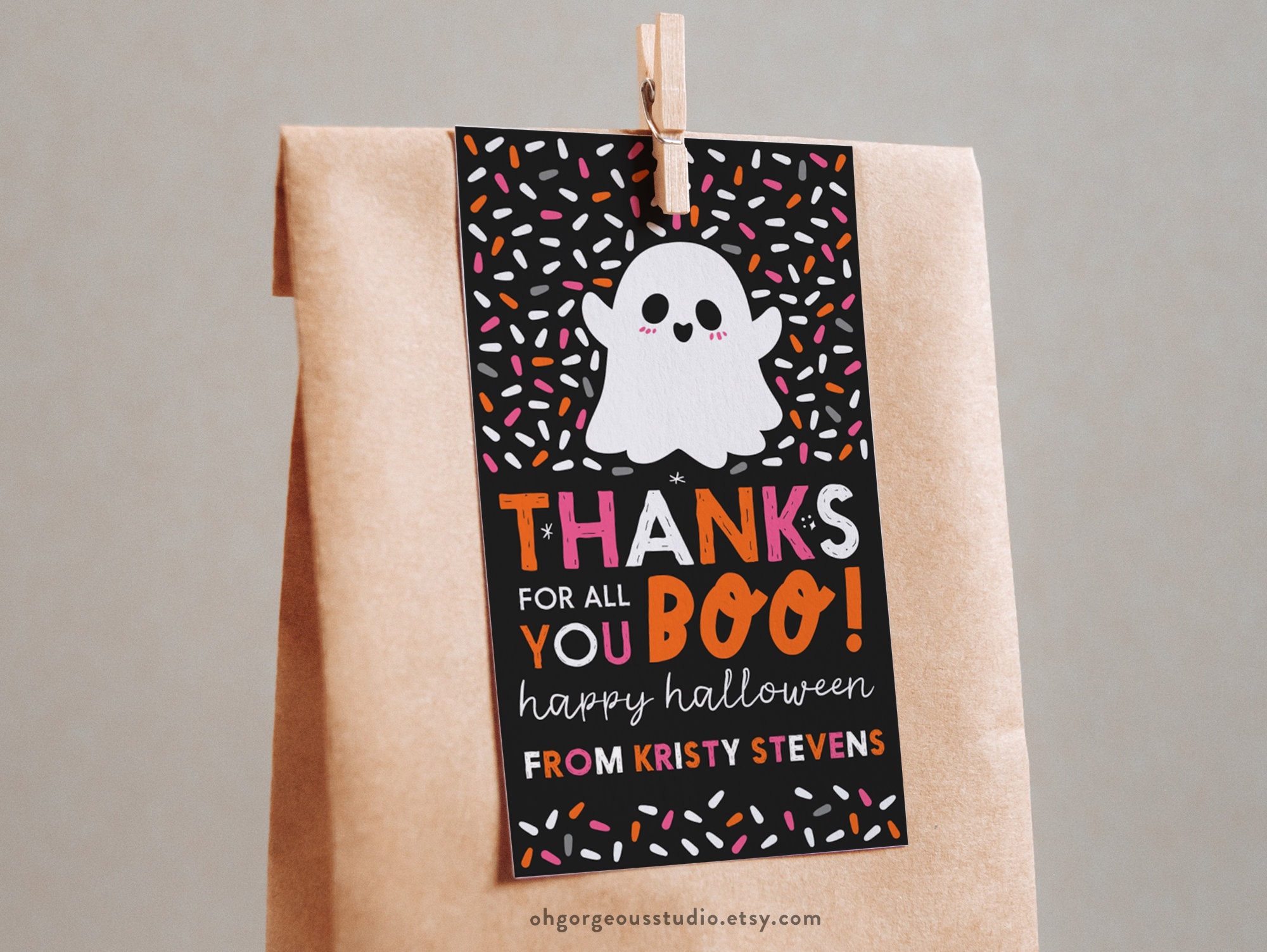 Printable Thanks for All You Boo Halloween Gift Tag - Etsy