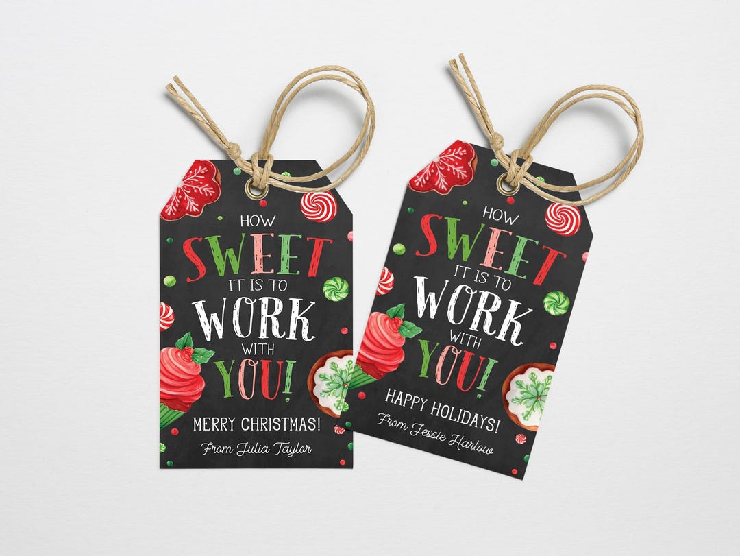 Christmas Coworker Favor Tags, Holiday Staff Appreciation Labels ...