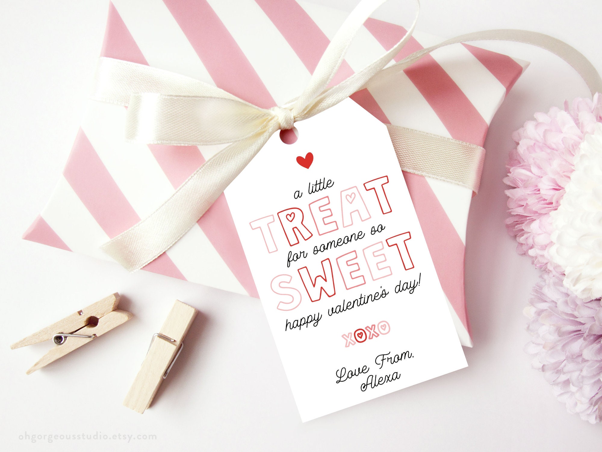 Printable Valentine's Day Gift Tag A Little Treat for Someone Sweet ...