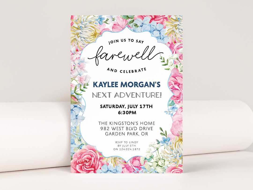 Editable Farewell Party Invitation | Printable Going Away Invite ...