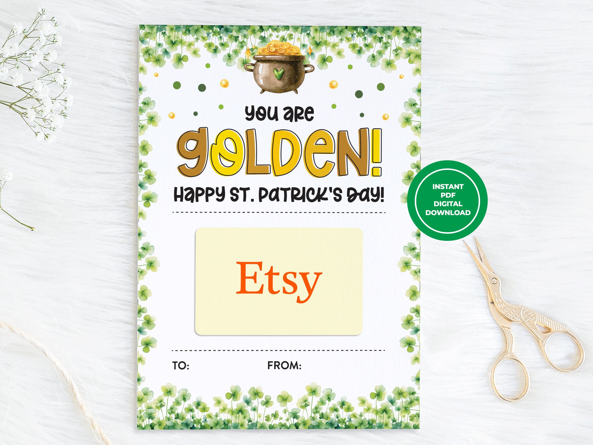 St. Patrick's Day Teacher Appreciation Gift Card Holder Template ...