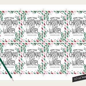 Christmas Pencil Tag, Just Write Class Gift Label, Non-candy Christmas ...