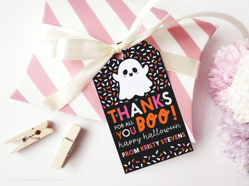 Printable Halloween Gift Tag | Thanks for All You Boo, Editable ...