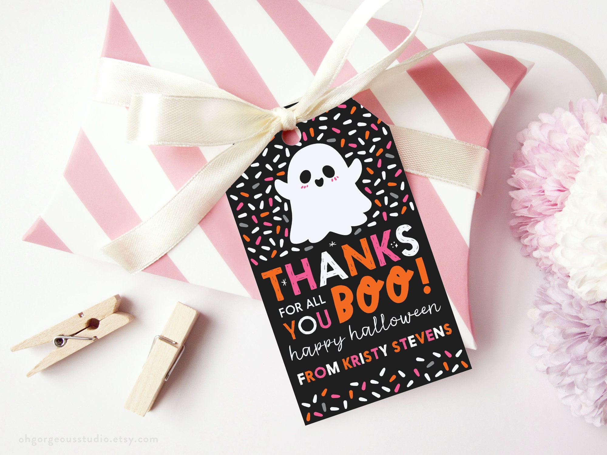 Printable Thanks for All You Boo Halloween Gift Tag - Etsy