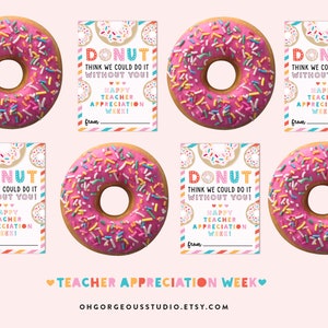 Teacher Appreciation Printable | Donut Teacher Appreciation Tag ...