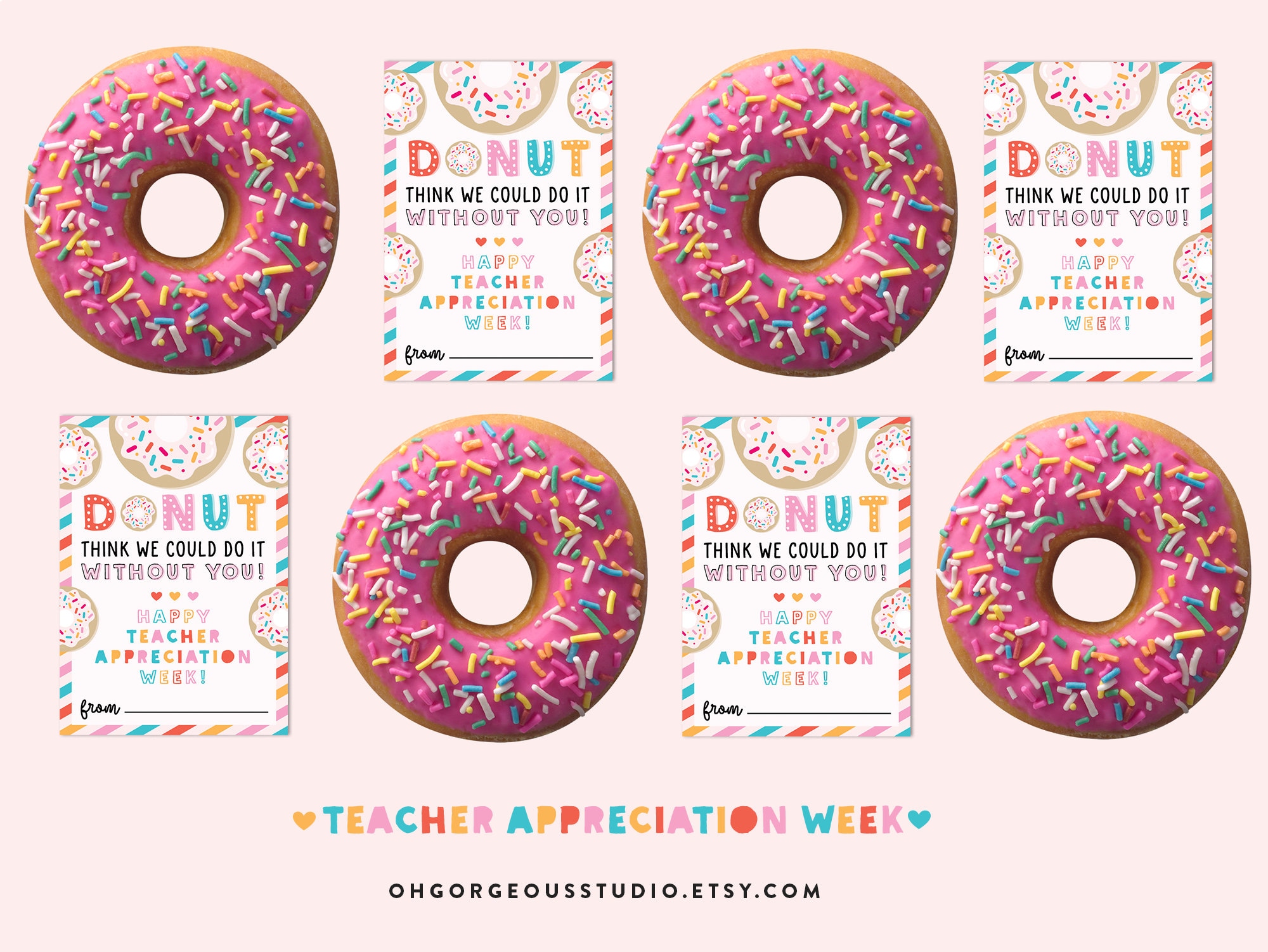 Teacher Appreciation Printable Donut Teacher Appreciation - Etsy