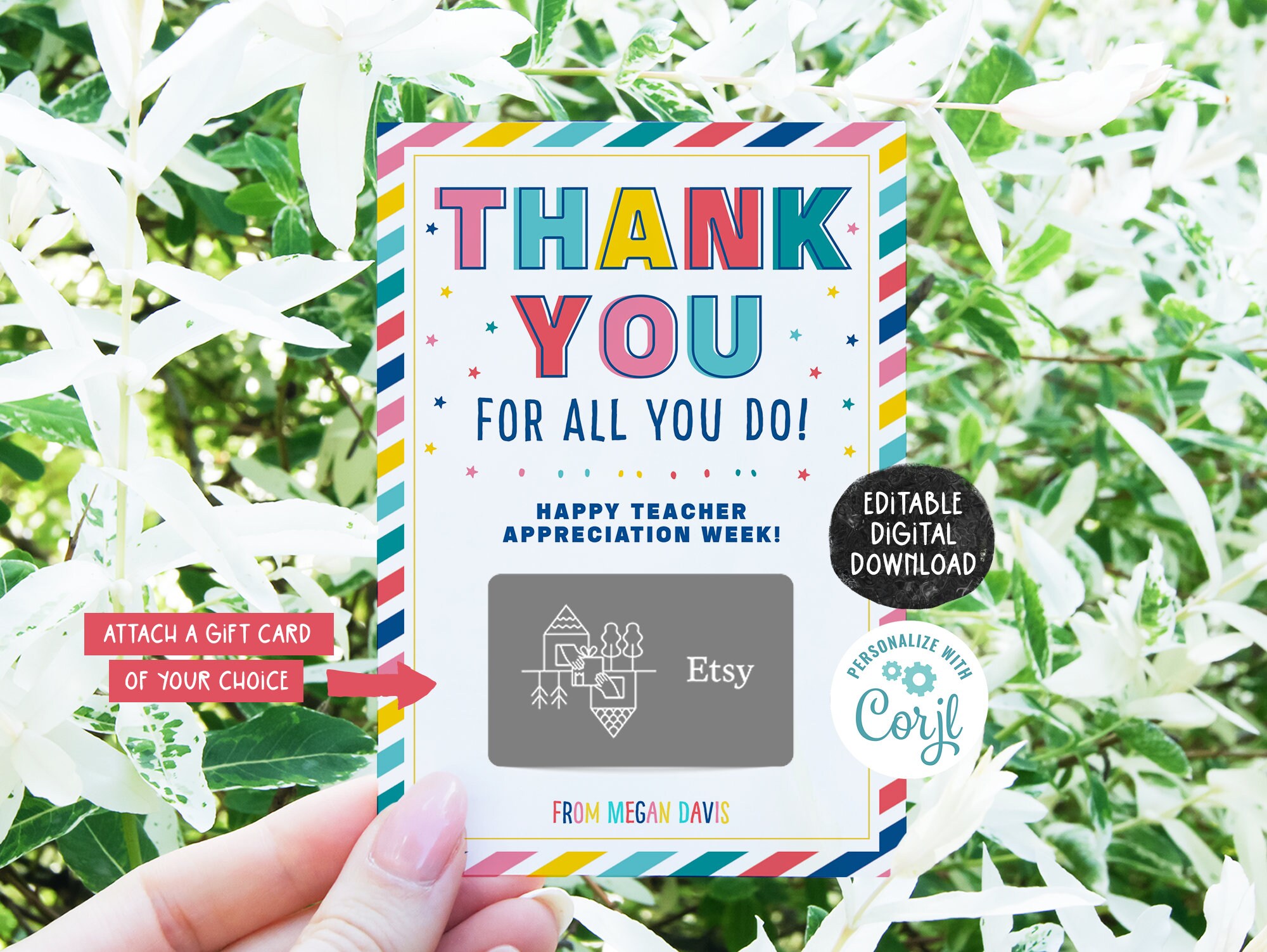 Printable Teacher Appreciation Card Teacher Appreciation Gift Card ...