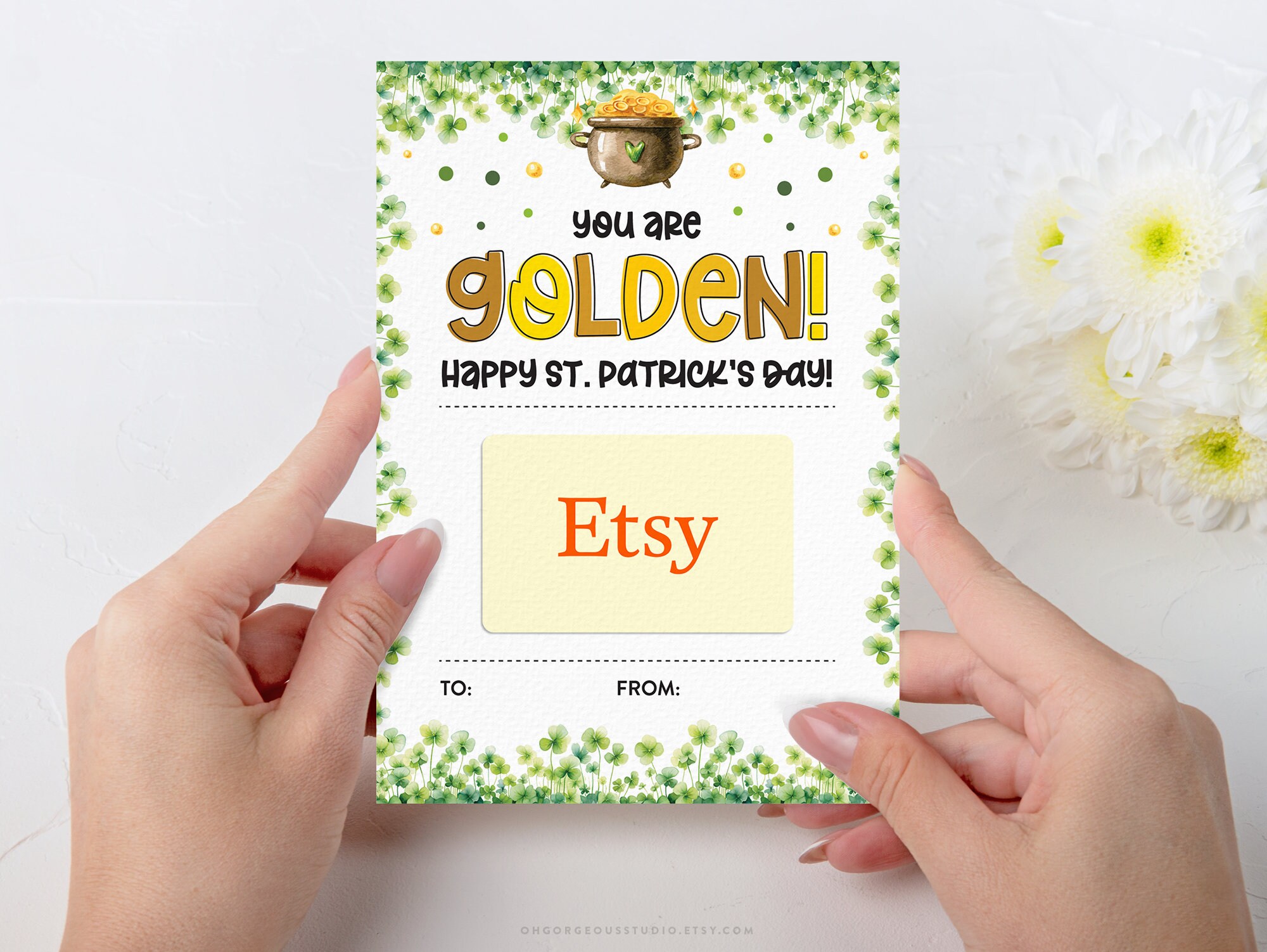 St. Patrick's Day Teacher Appreciation Gift Card Holder Template ...