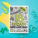 18th Printable Birthday Card 18 Today Birthday Downloadable - Etsy