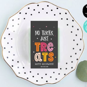 Halloween Treat Bag Tag | Editable Printable Label (2x3.5") - Etsy