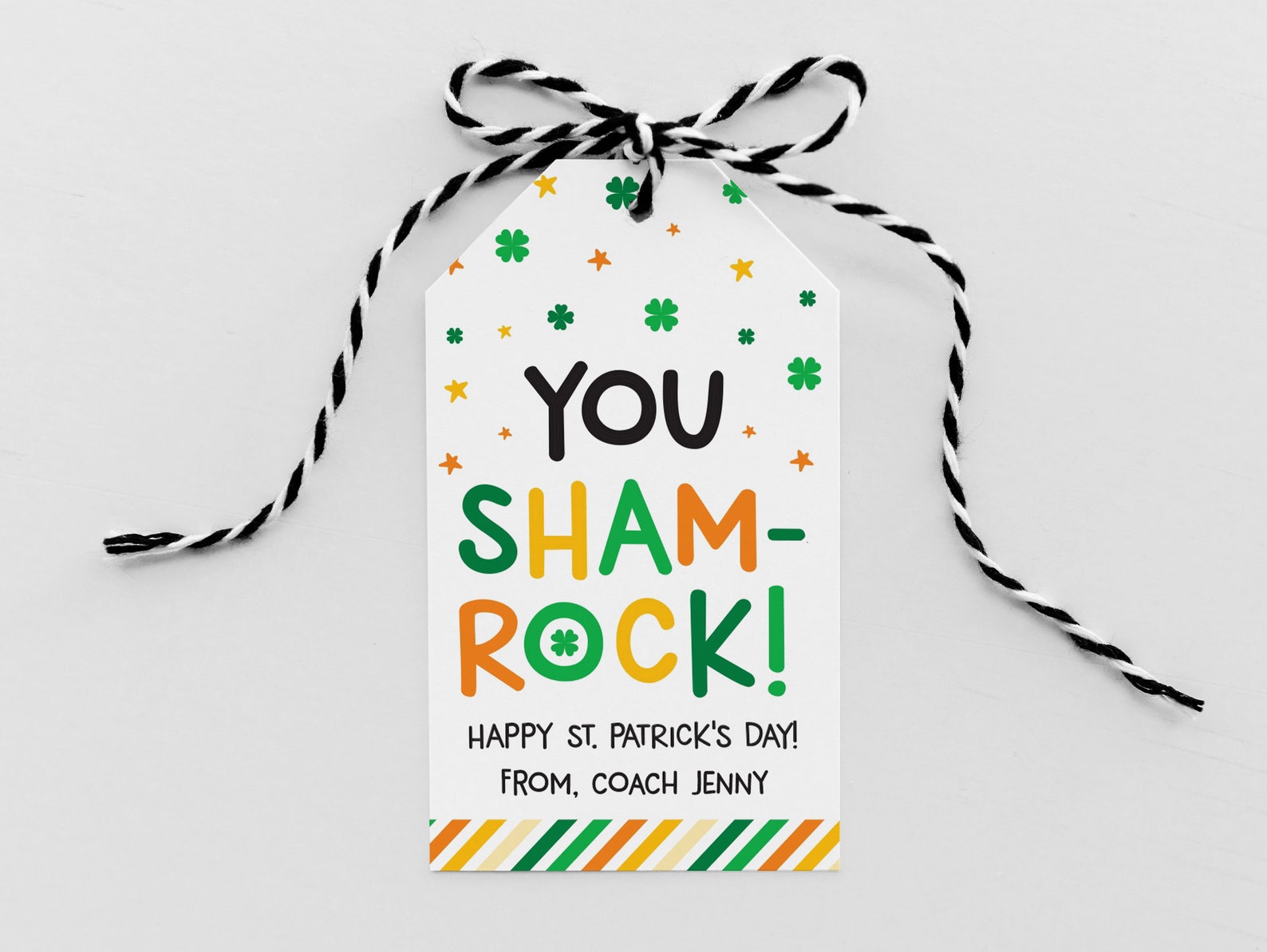 Editable St Patrick's Day Gift Tag: You Sham-rock (PDF) - Etsy